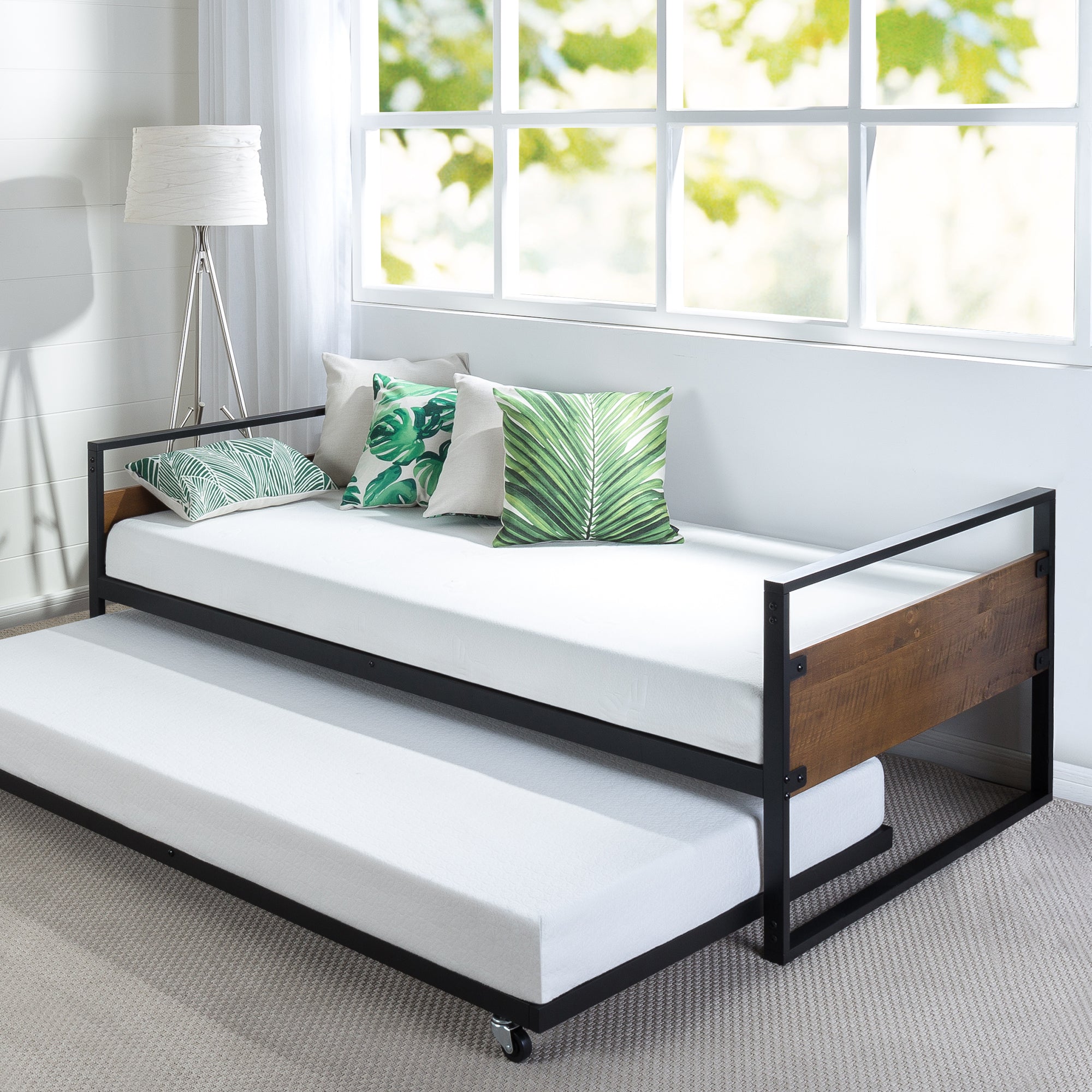 Zinus Bed Frame Suzanne Pull Out Metal Wood Bed